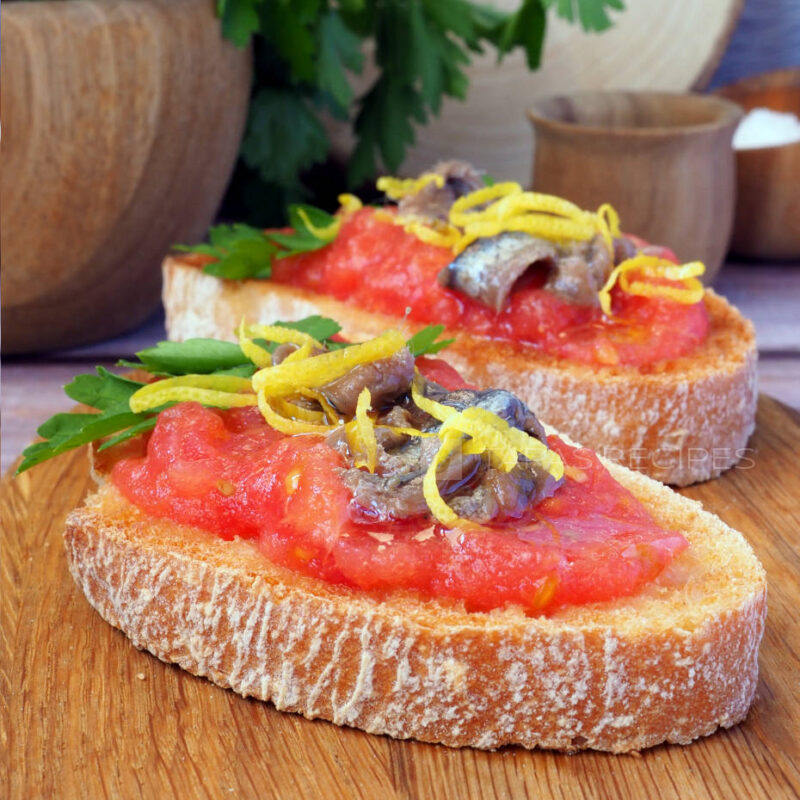Tarta de Anchoas, Aceitunas y Limón